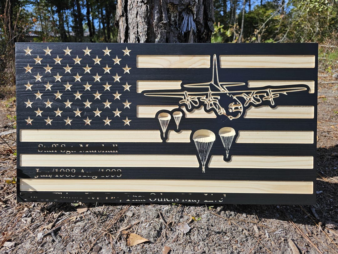 Wooden C130 Paratroopers American Flag Sign USA - Etsy