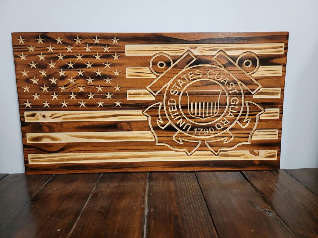 Wooden United States Coast Guard Flag Sign USA - Etsy