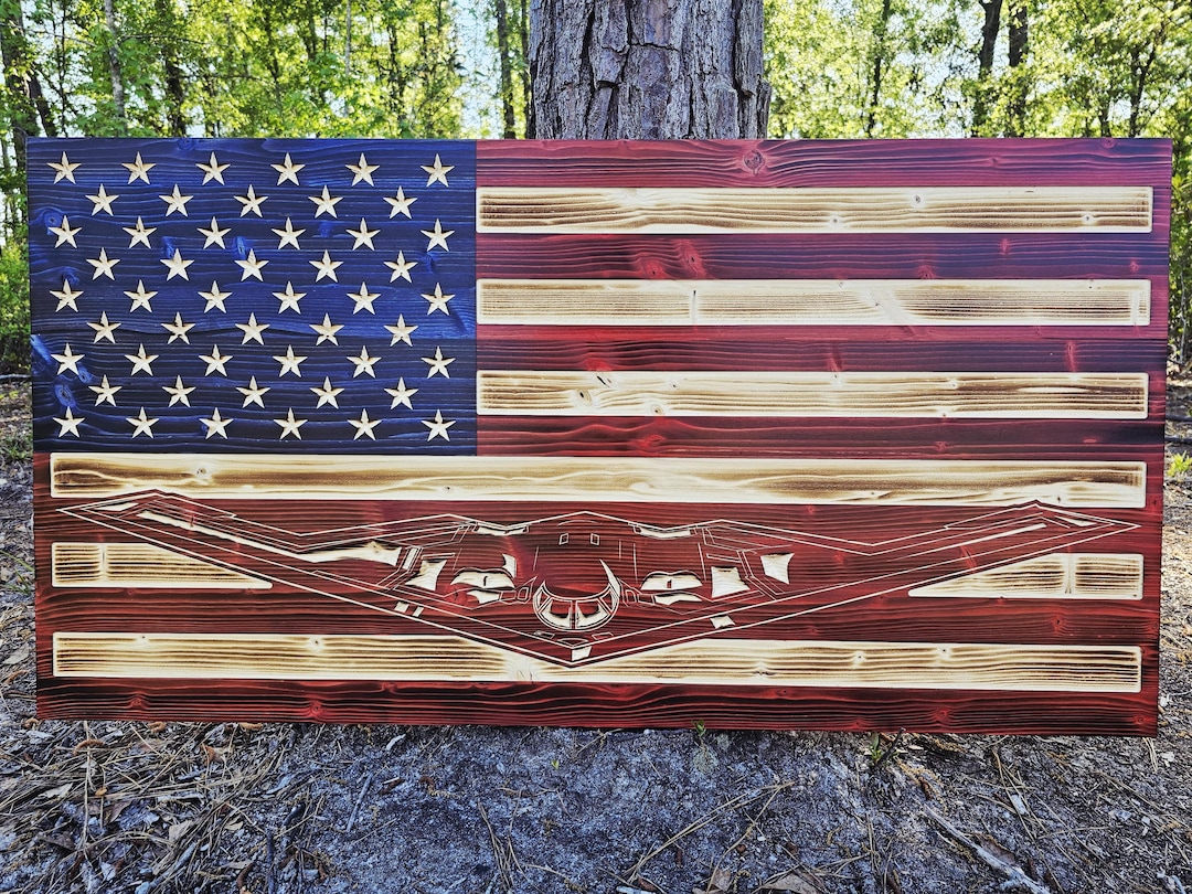 Wooden B2 Stealth Bomber Plane Flag Sign USA - Etsy