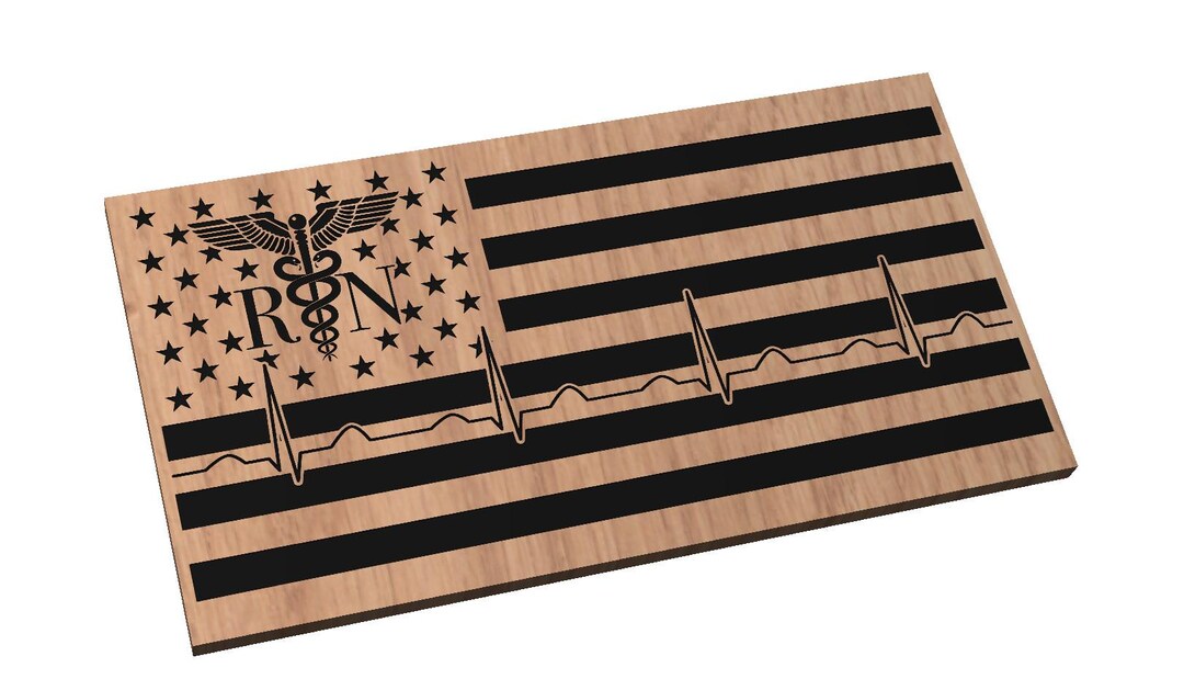 Wooden RN Nurse EKG American Flag Sign USA - Etsy