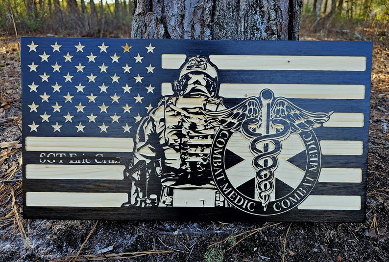 Wooden Combat Medic Soldier American Flag Sign USA - Etsy