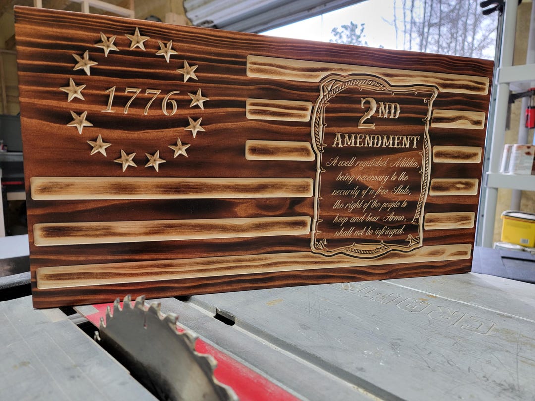 Wooden 1776 2A Second Amendment Flag Sign USA - Etsy