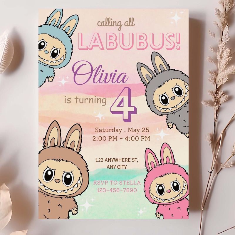 Labubu Invitation - Etsy