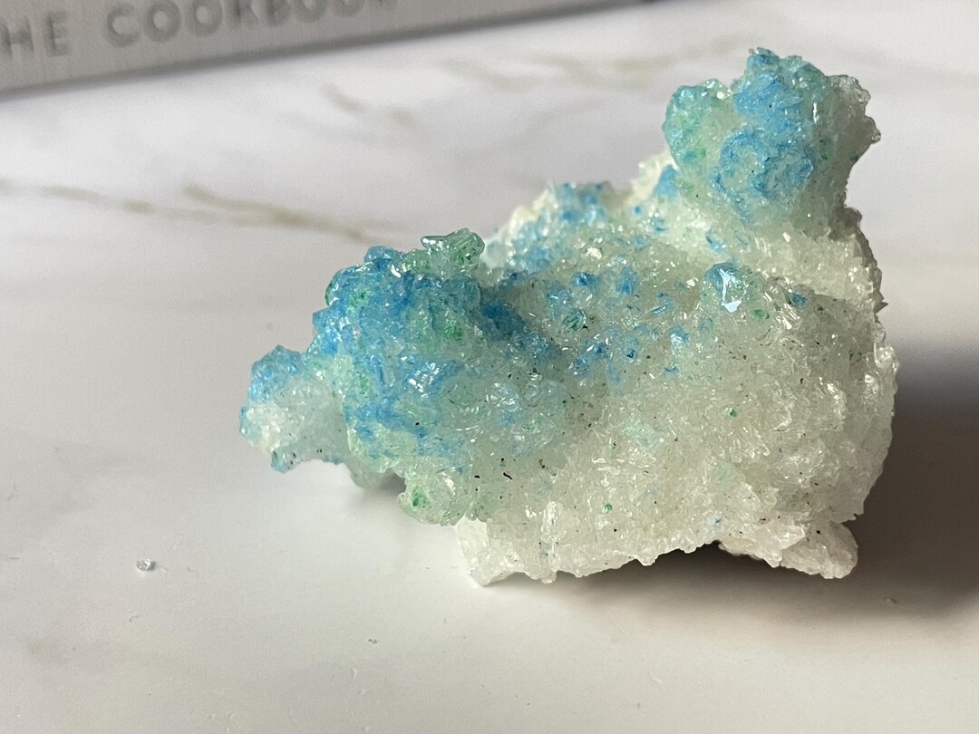 Cyanotrichite Covered Selenite With Minor Atacamite Super Rare Find ...