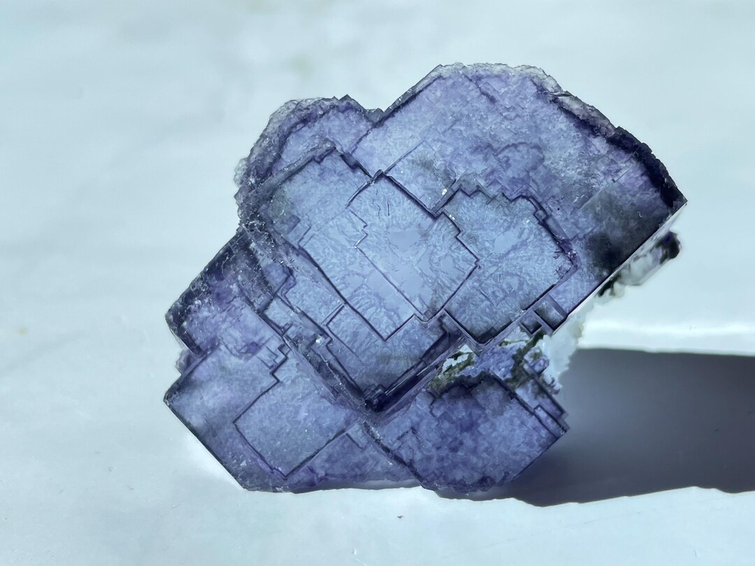 Stepped Cubic Purple Phantom Fluorite From Yaogangxian With Amazing ...