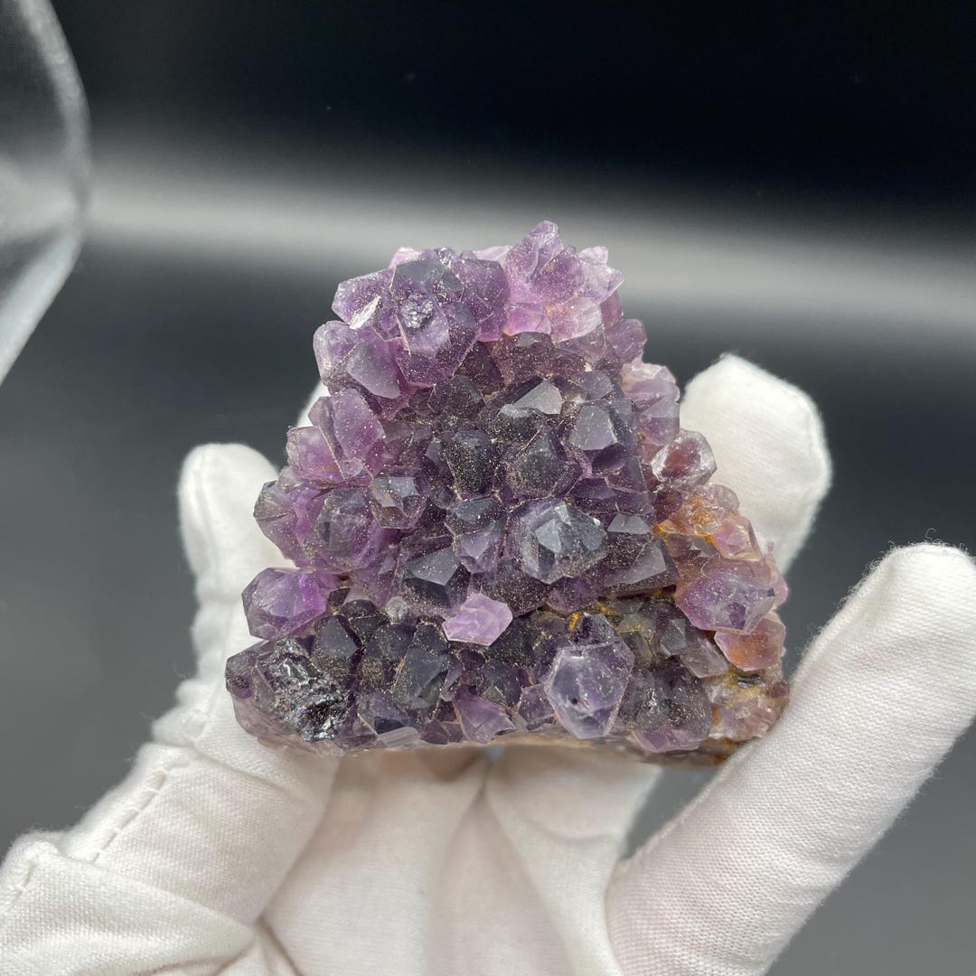 Rare Amethyst Cluster With Uv-reactive Calcite Dusting - Rare Find ...