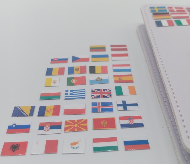 European Flag Stickers of 42 Nations High Quality Size: Mini Waterproof ...