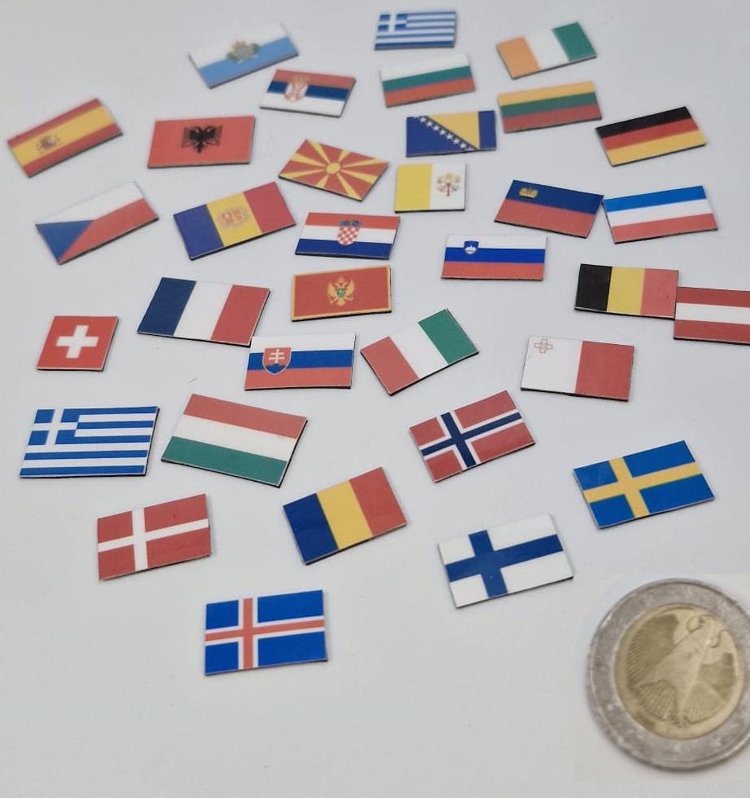 Small Magnet Flags of European Countries or Regions, Visited Countries ...