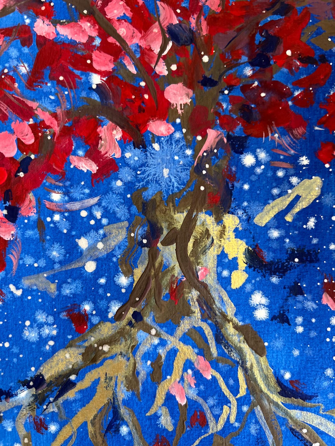 Mystical Roots: Original A4 Watercolour Tree With Stars, Watercolour ...