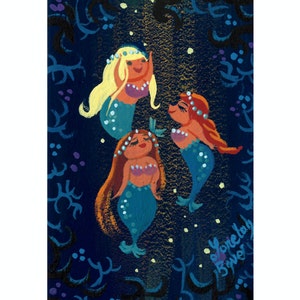 Curvey Swimming Trio Mermaids - Etsy