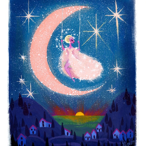 Sparkling Moon - Etsy