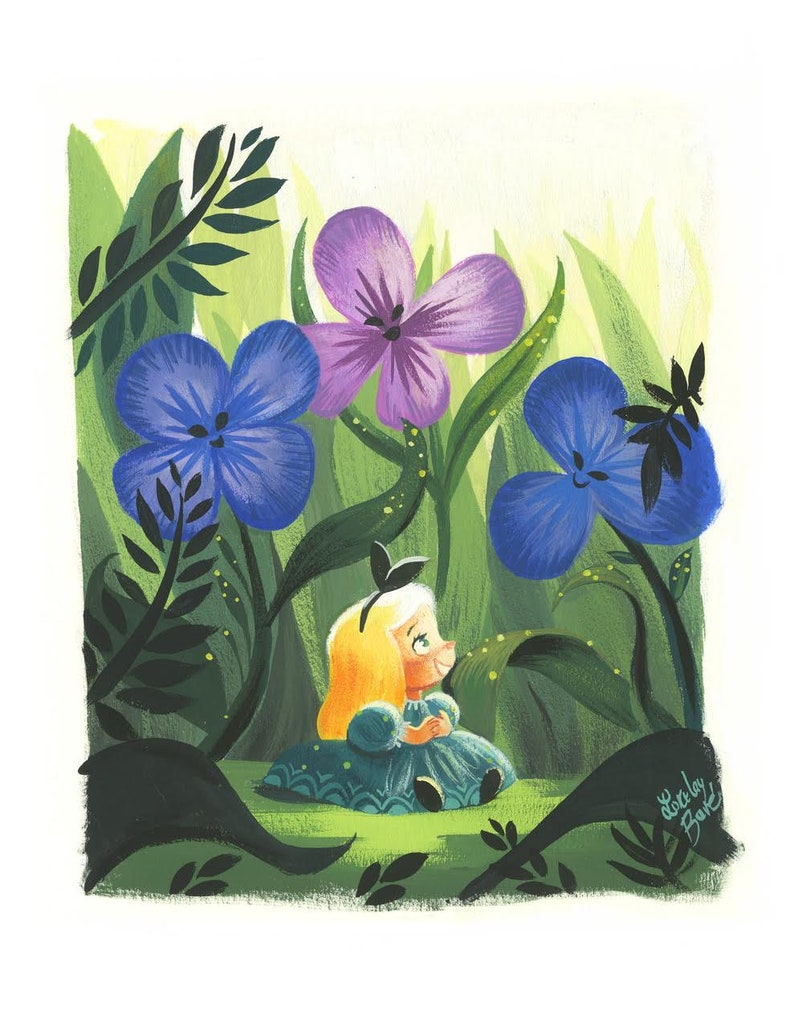 Alice talking to Flowers | Etsy