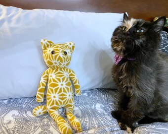 Yellow Tabby Cat Plush - Etsy
