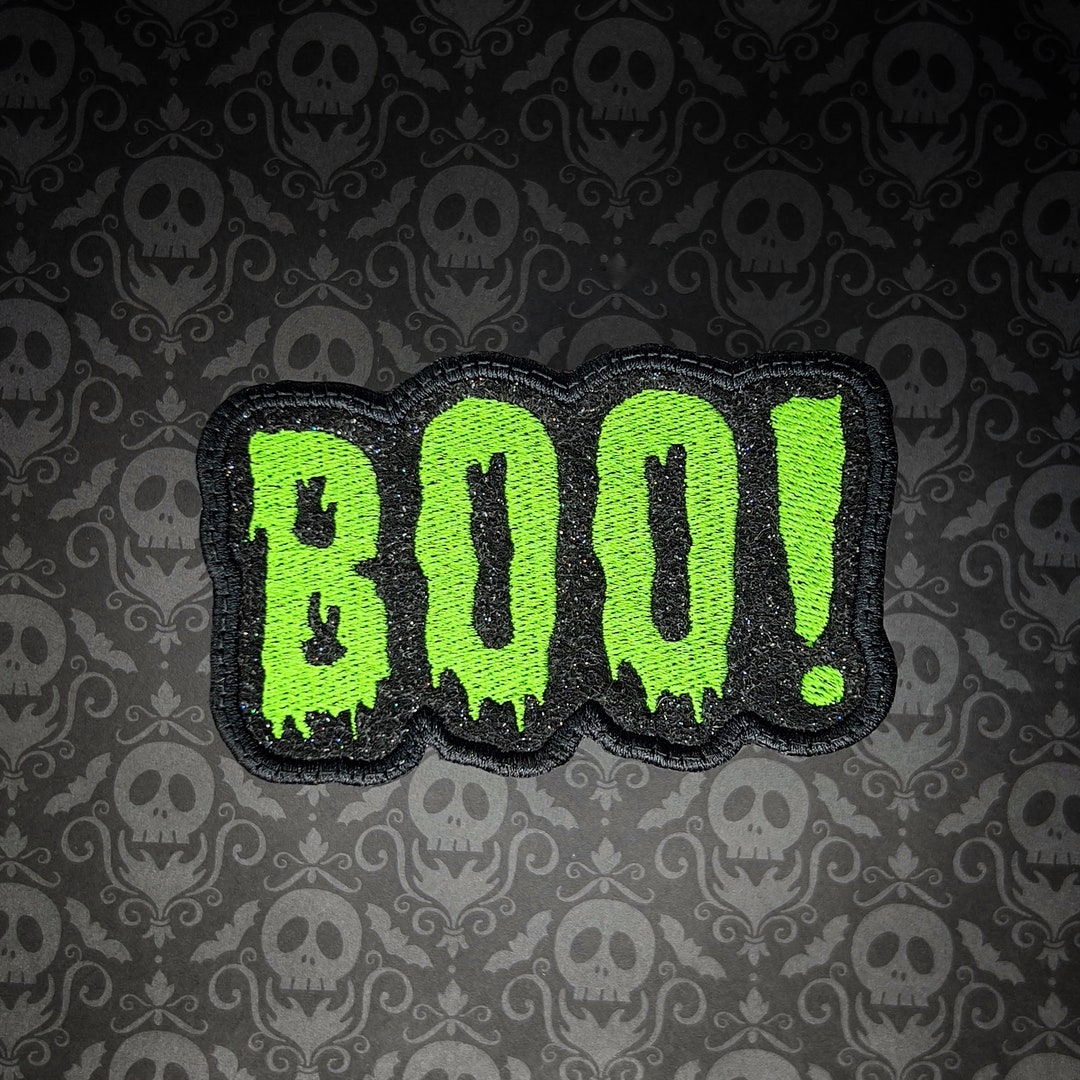 Green Oozing Big Bold BOO! Iron-on Patch - Etsy