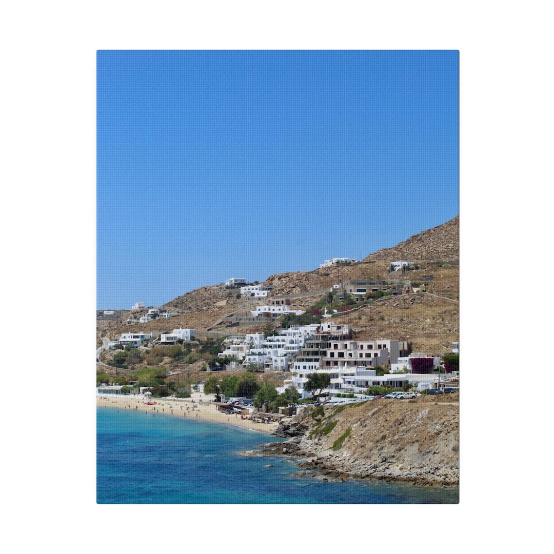 Cliffside Beach Photo of Mykonos, Greece - Coastal Greek Wall Art for ...
