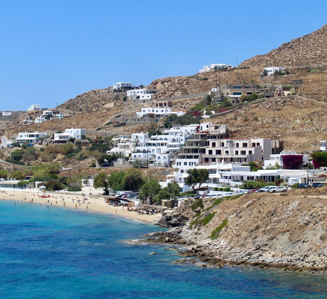 Digital Download - Cliffside Beach Photo of Mykonos, Greece - Coastal ...
