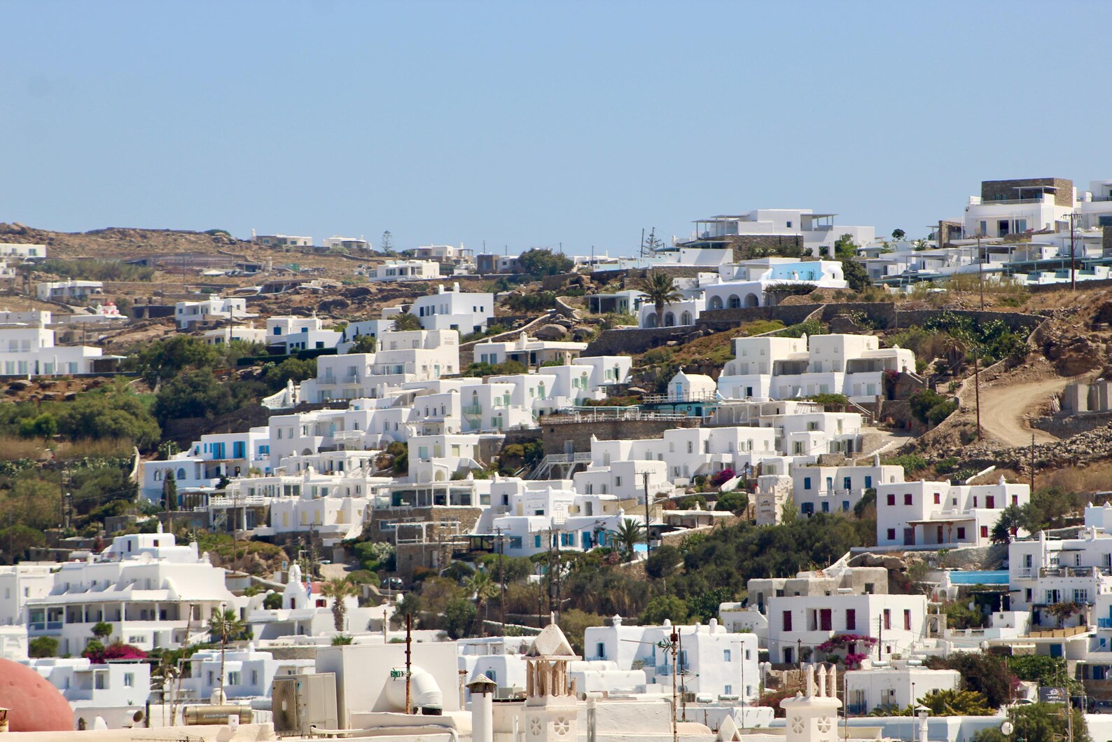 Digital Download - White Buildings Along a Cliff in Mykonos - Coastal ...