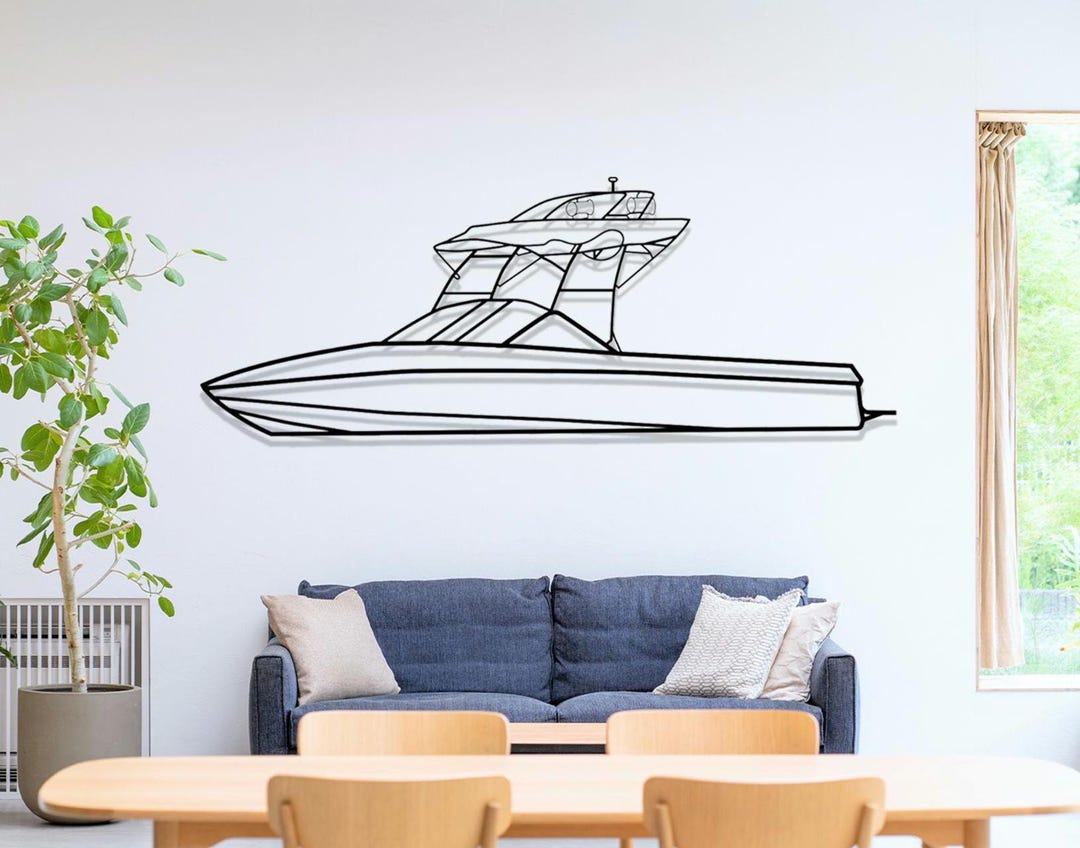 Centurion Wakeboard Boat Silhouette Metal Wall Art, Sailboat Silhouette ...