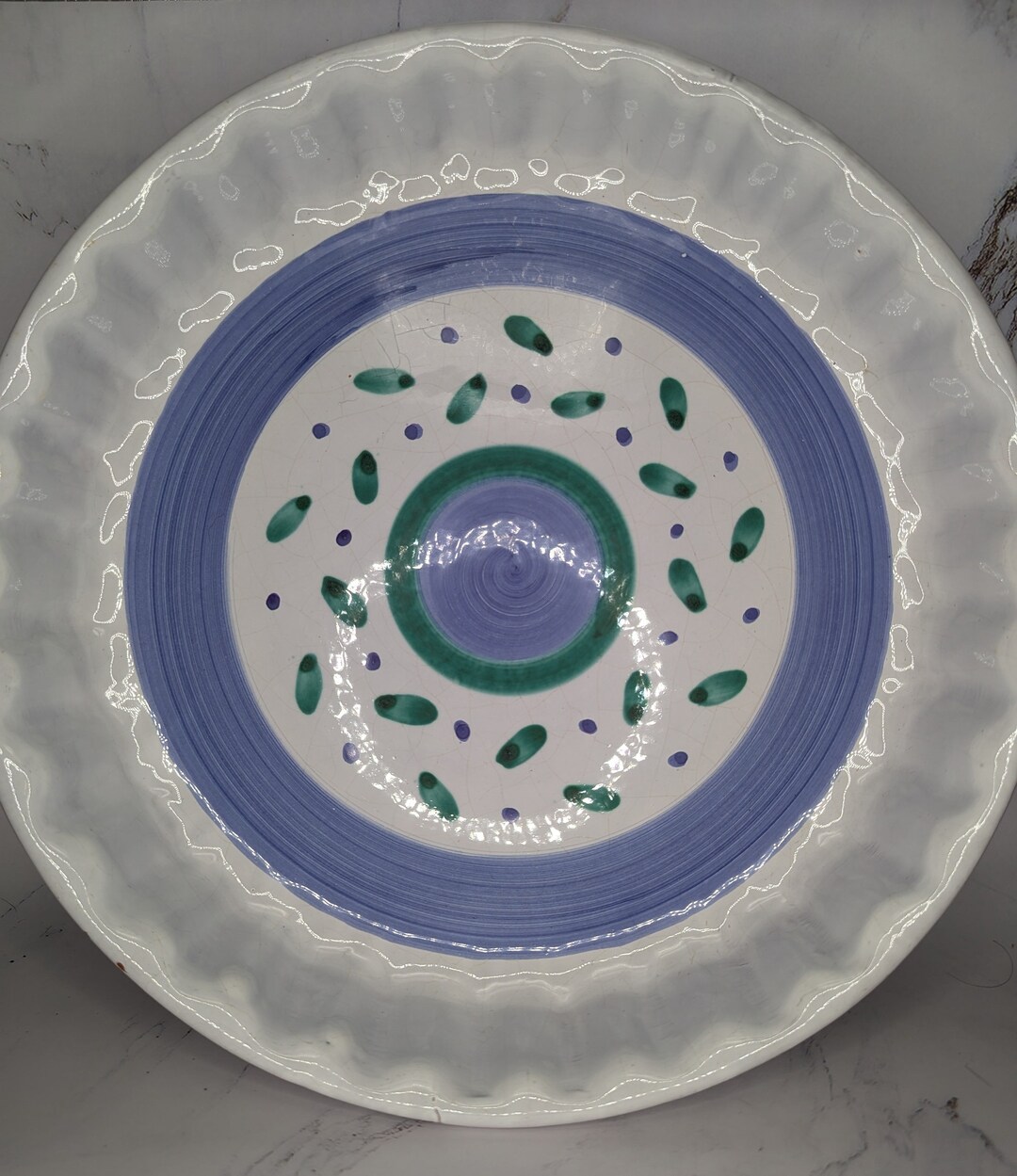 Vintage Caleca Italian Hand-painted Ceramic Quiche Dish - Pattern CAA58 ...