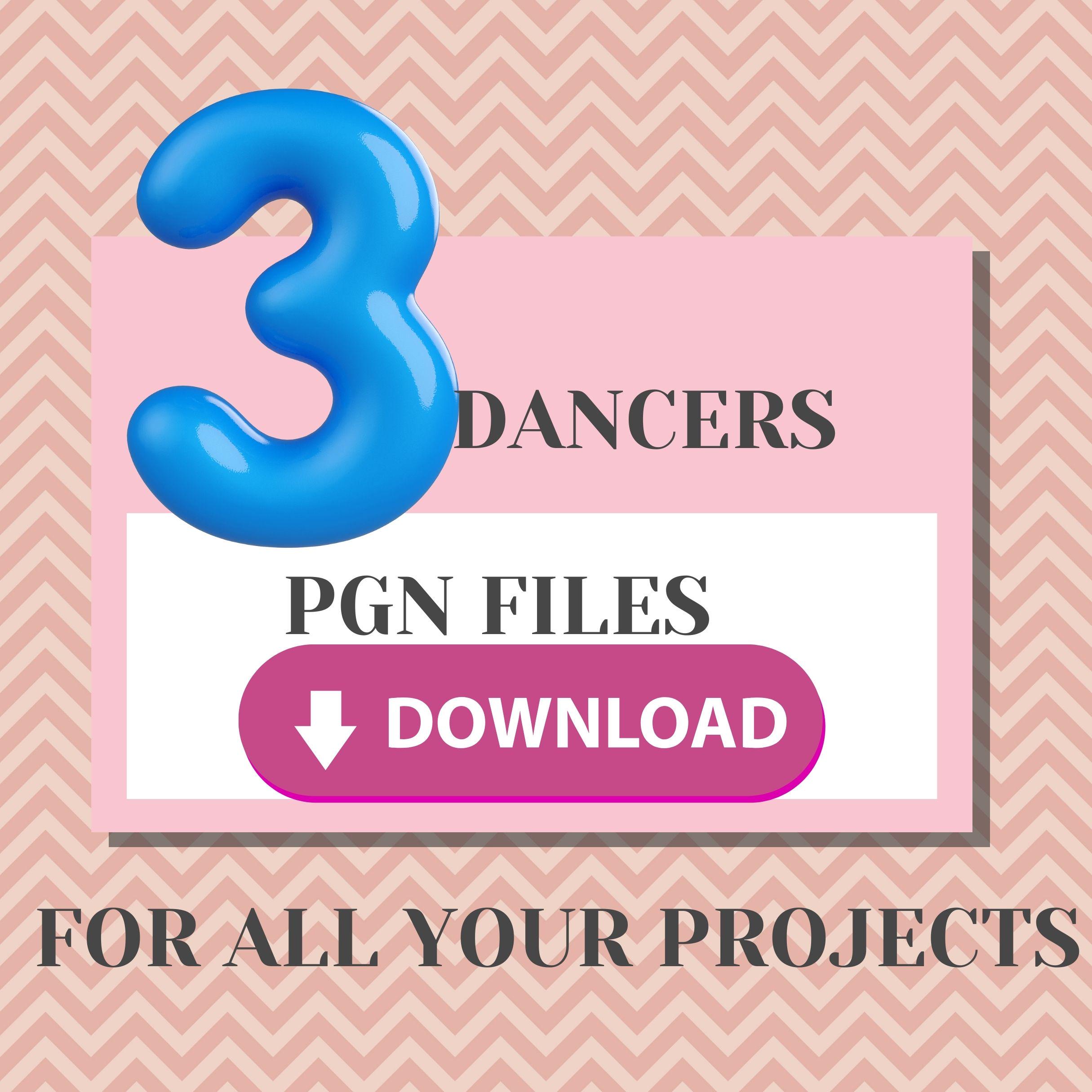 3 Dance Clipart PGN - Ballet Clip Art for T-shirt, Wall Art, Party ...