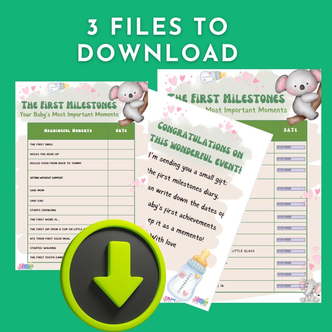 Infant Developmental Milestones Tracker English, Baby Milestones Log ...