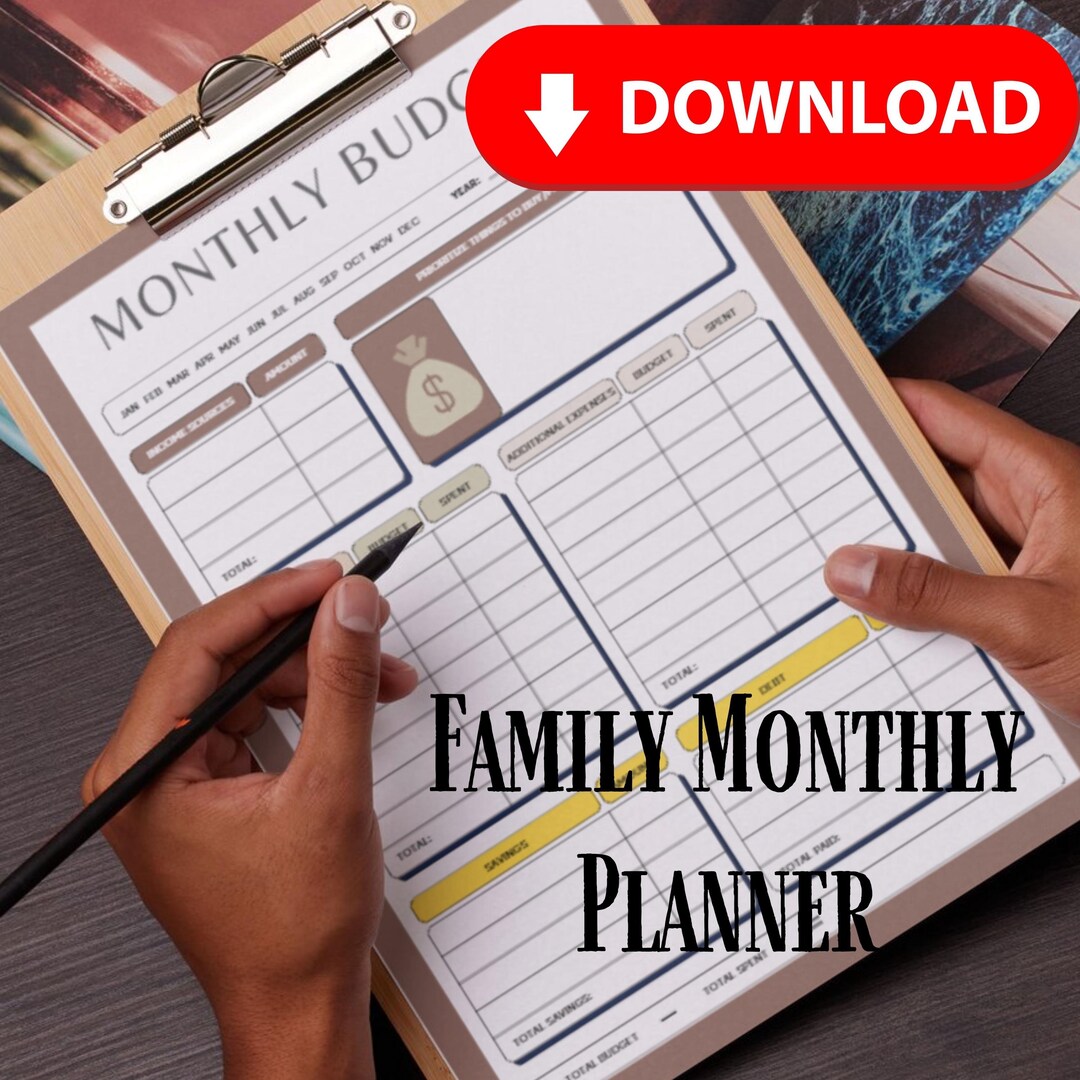 Ultimate Family Monthly Planner | Instant Download | Budget, Save Money ...