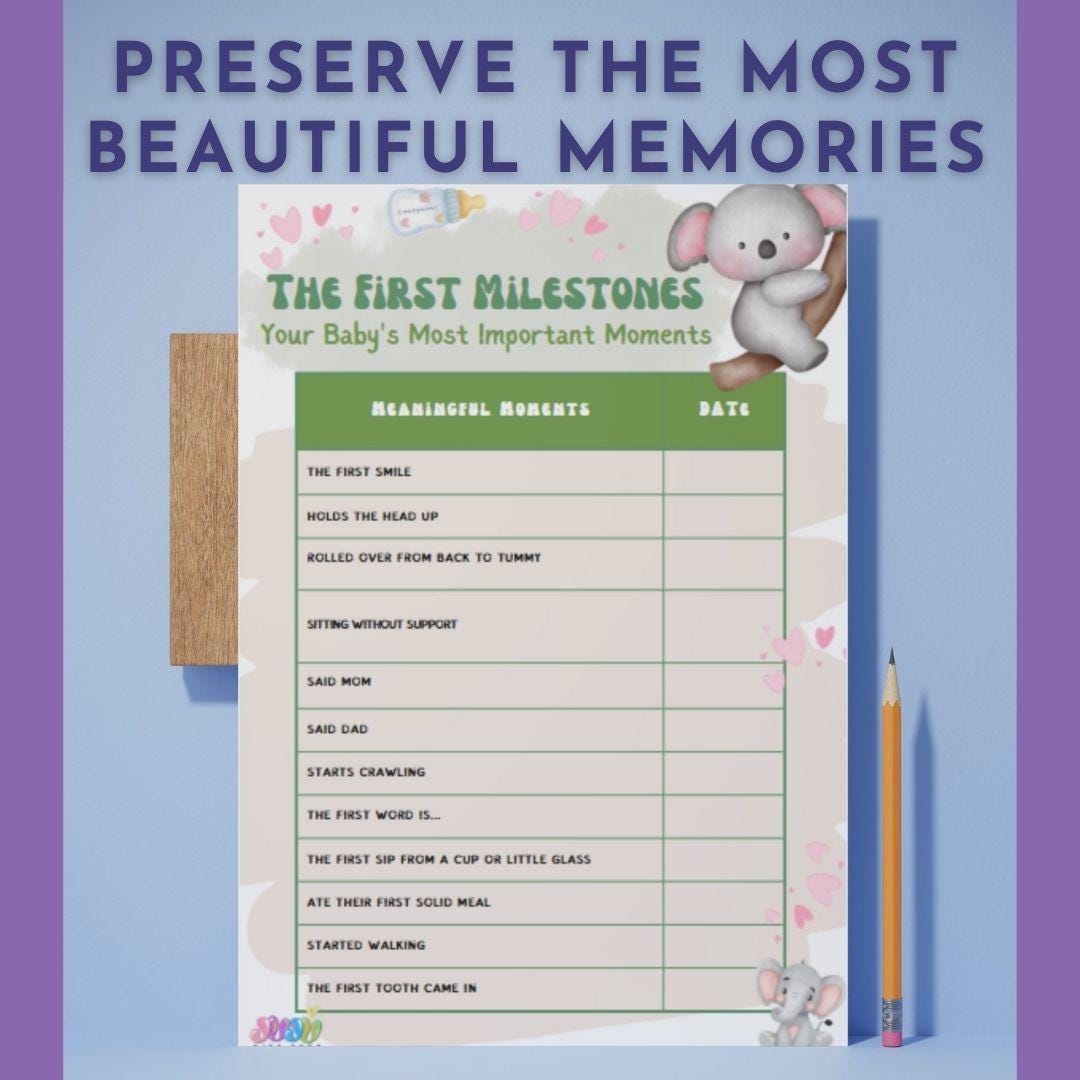 Infant Developmental Milestones Tracker English, Baby Milestones Log ...