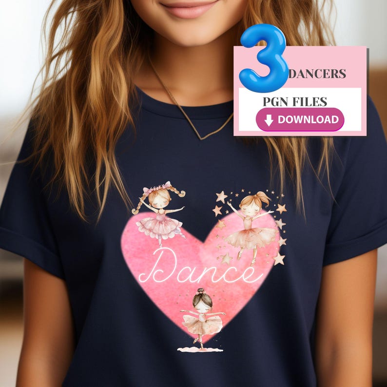 3 Dance Clipart PGN - Ballet Clip Art for T-shirt, Wall Art, Party ...