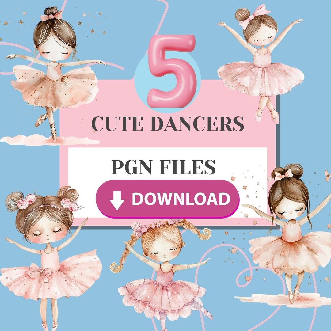 Ballerina Clipart Set - Ballet Dance Clip Art for Nursery Wall Art ...