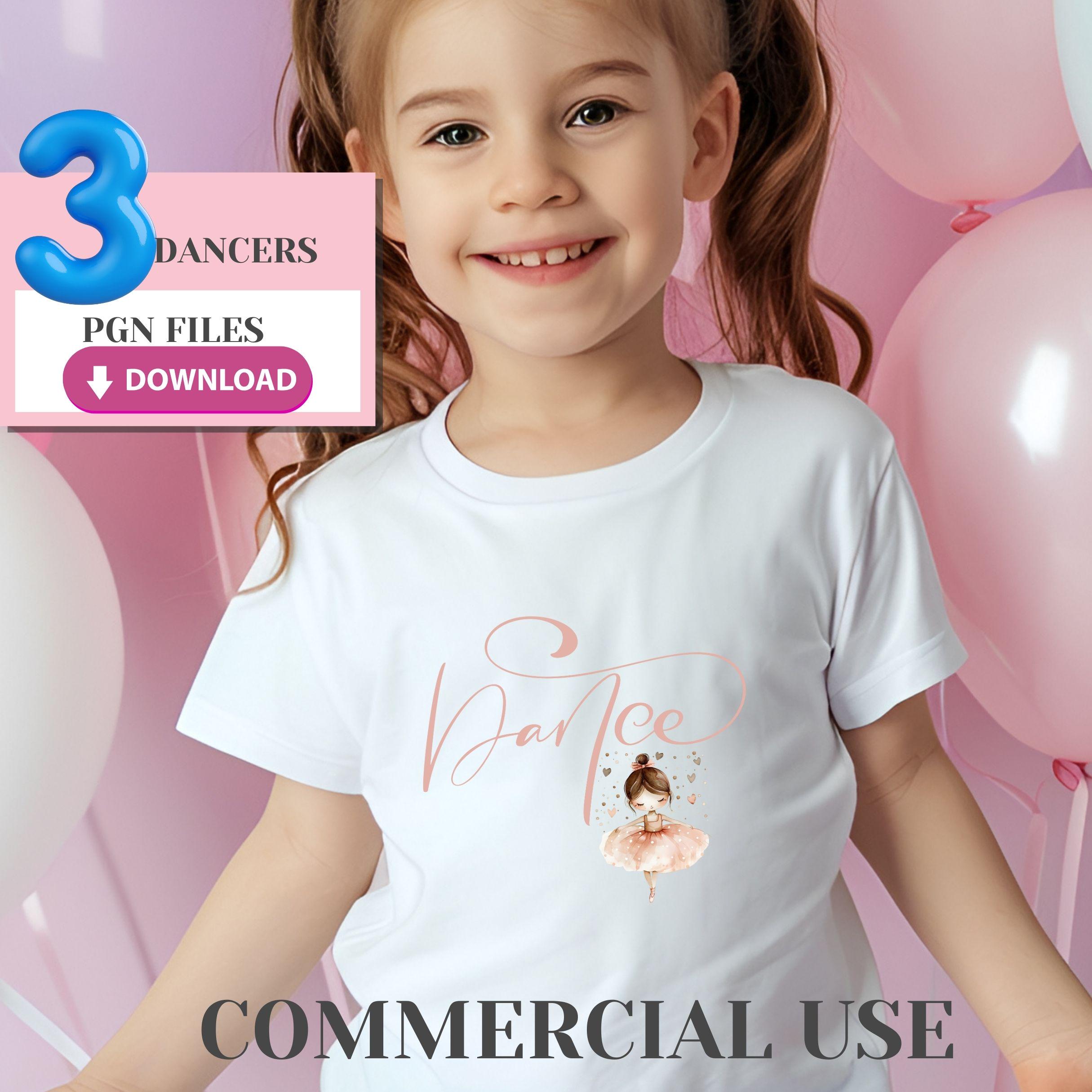 3 Dance Clipart PGN - Ballet Clip Art for T-shirt, Wall Art, Party ...