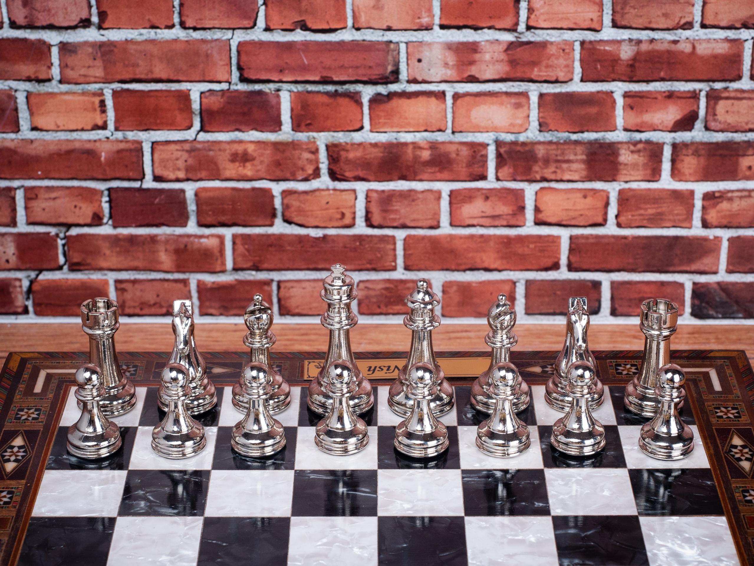 Personalized Chess Set, Chess Set for Adults, Gold and Silver Metal ...