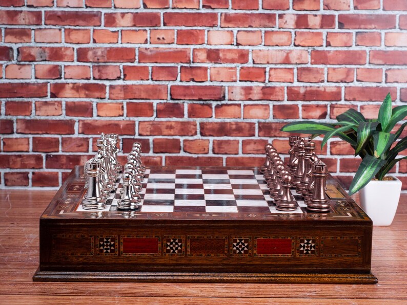 Personalized Chess Set, Metal Chess Set for Adults, Birthday Gift for ...