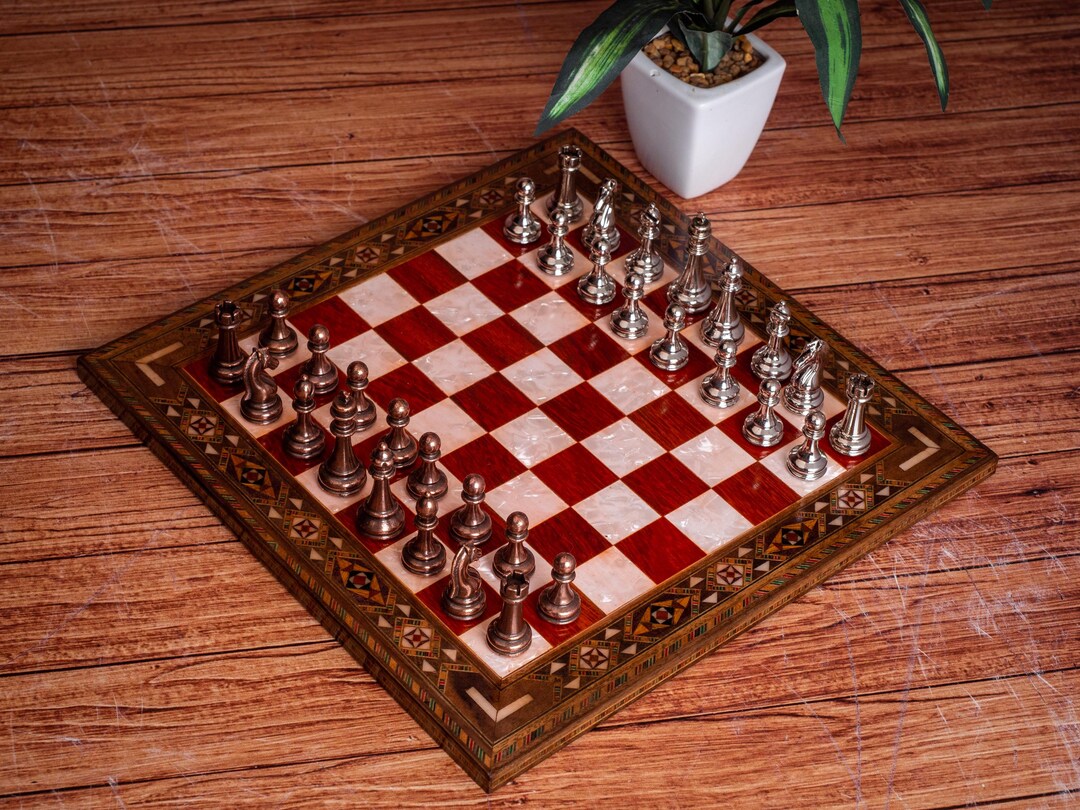 Classic Queens Gambit Chess Set, Handmade Chessboard, Only Board ...