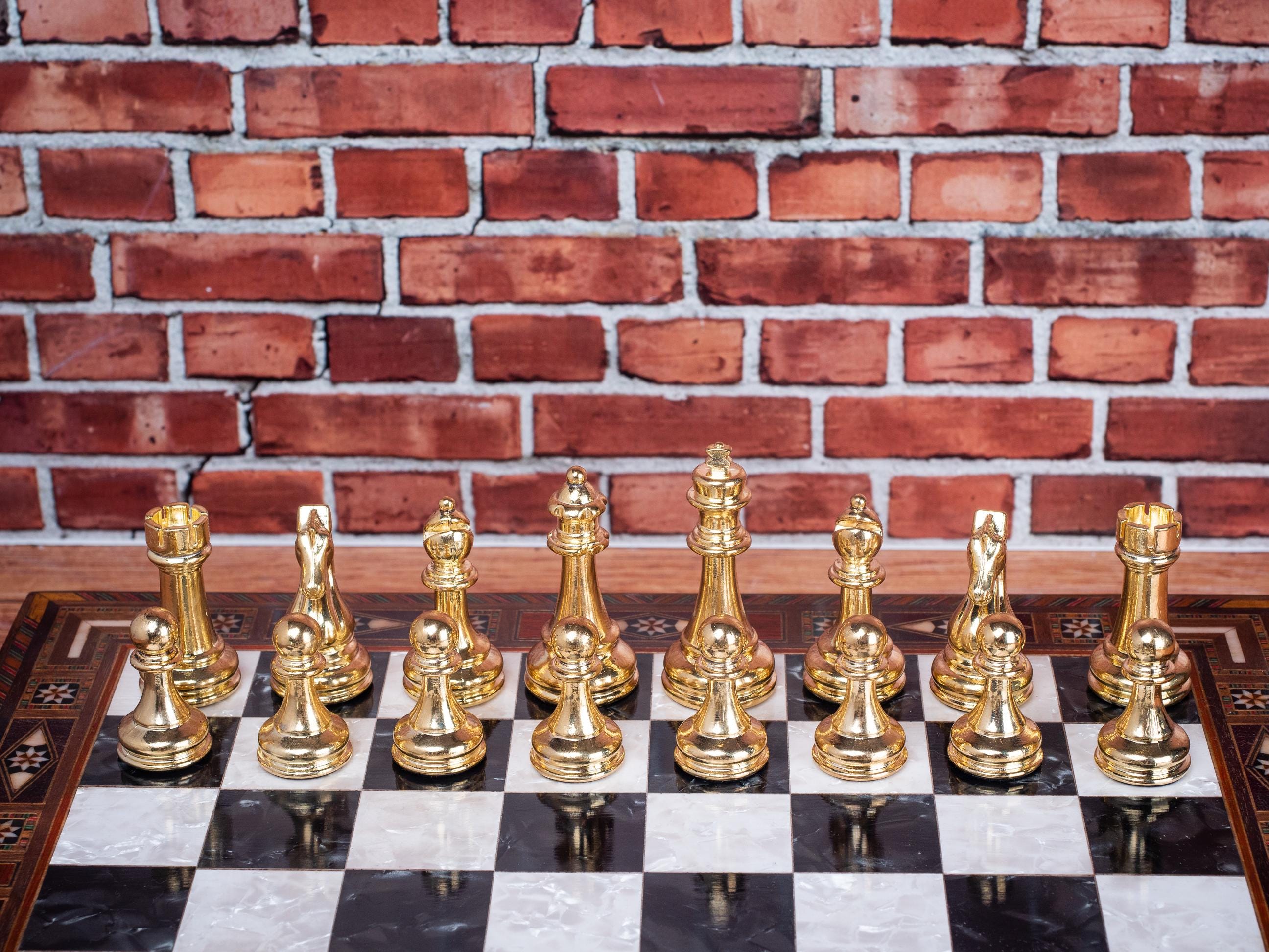 Personalized Chess Set, Chess Set for Adults, Gold and Silver Metal ...