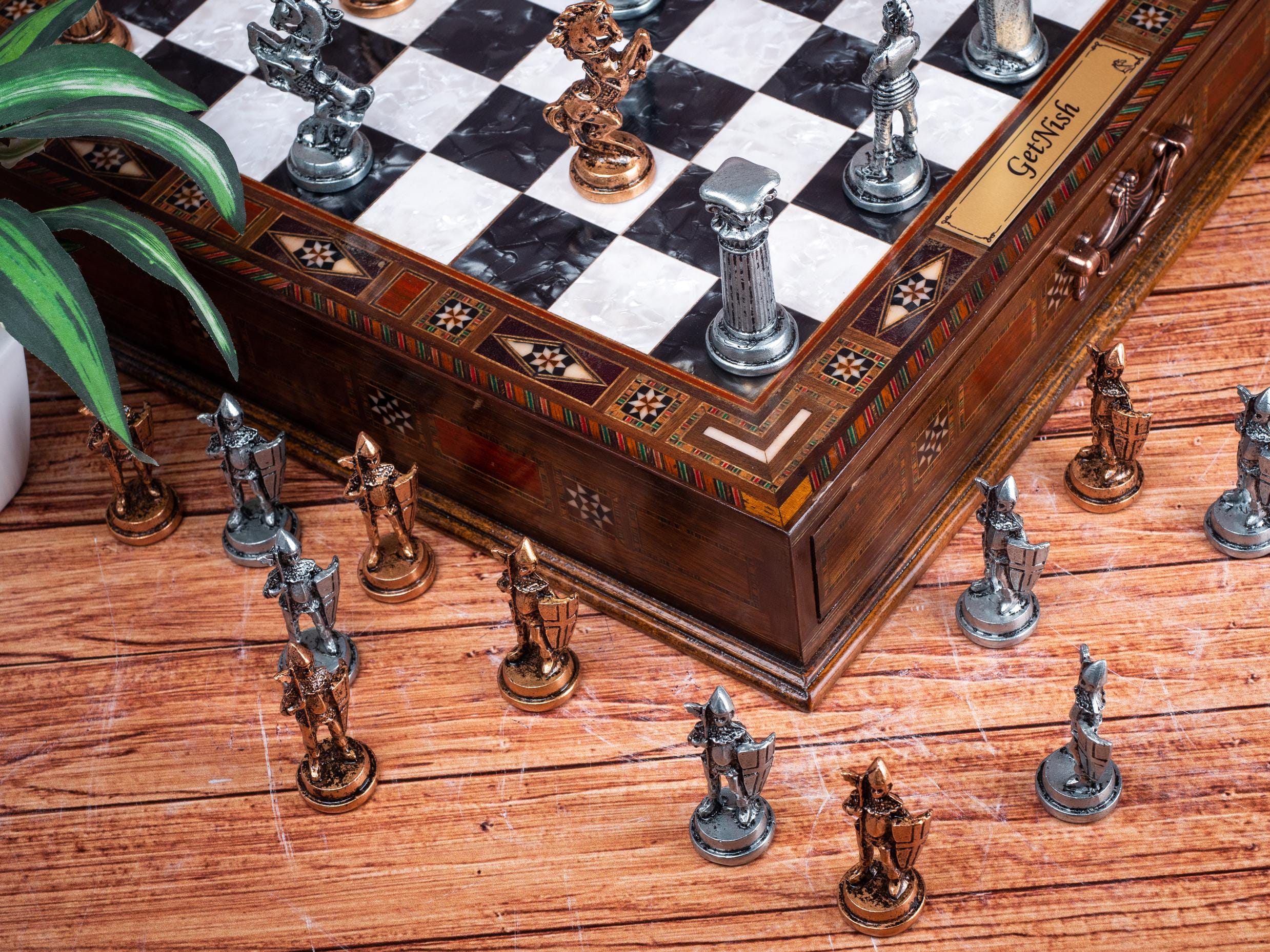 Medieval British Army Antique Copper Chess Pieces, Handmade, Natural ...