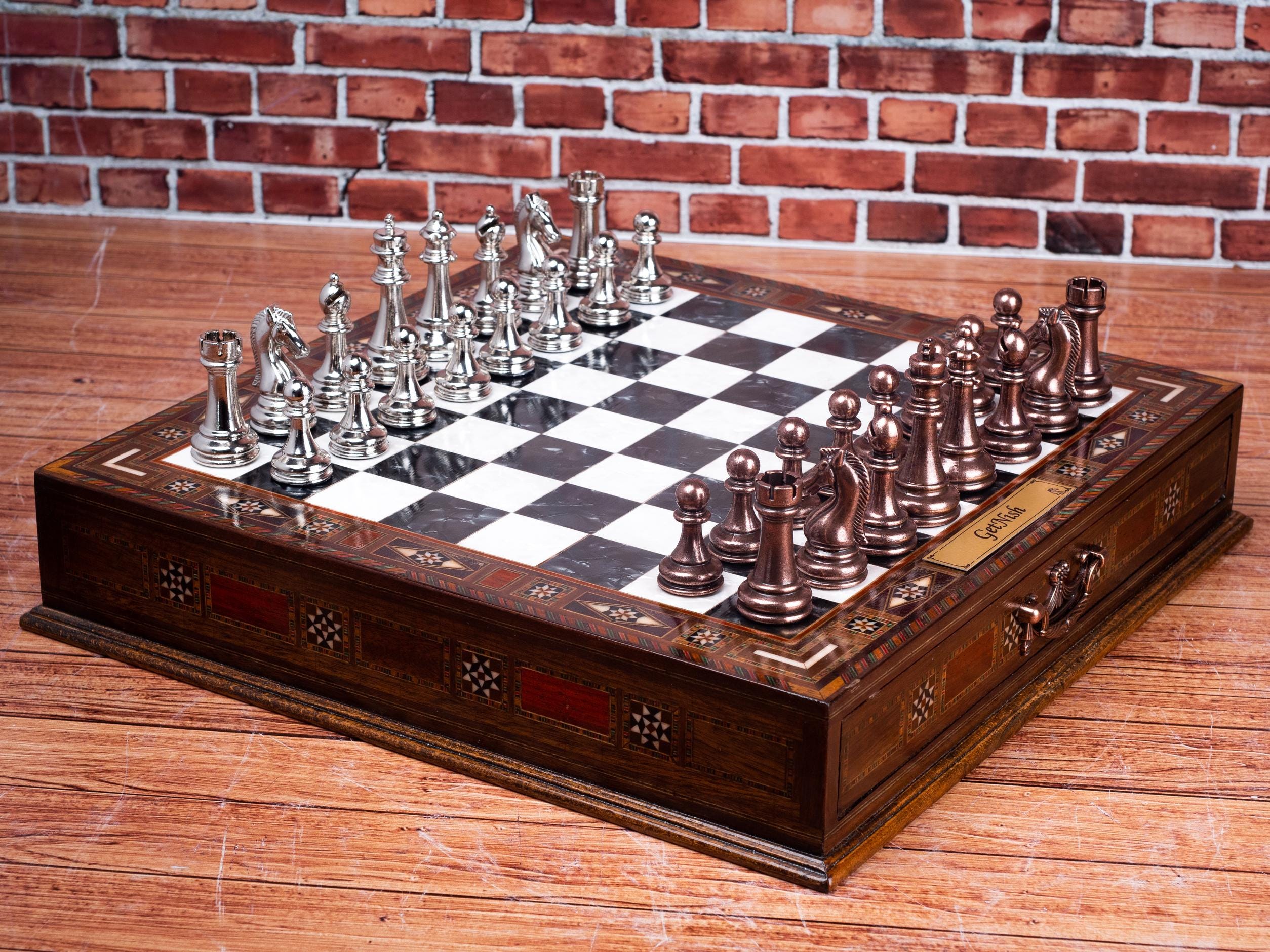 Personalized Chess Set, Metal Chess Set for Adults, Birthday Gift for ...