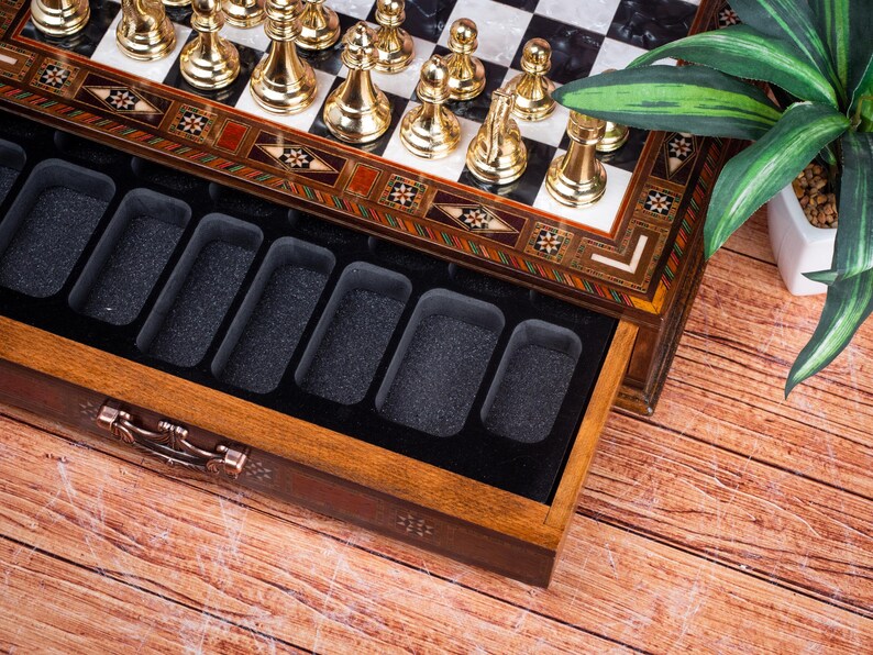 Personalized Chess Set, Chess Set for Adults, Gold and Silver Metal ...