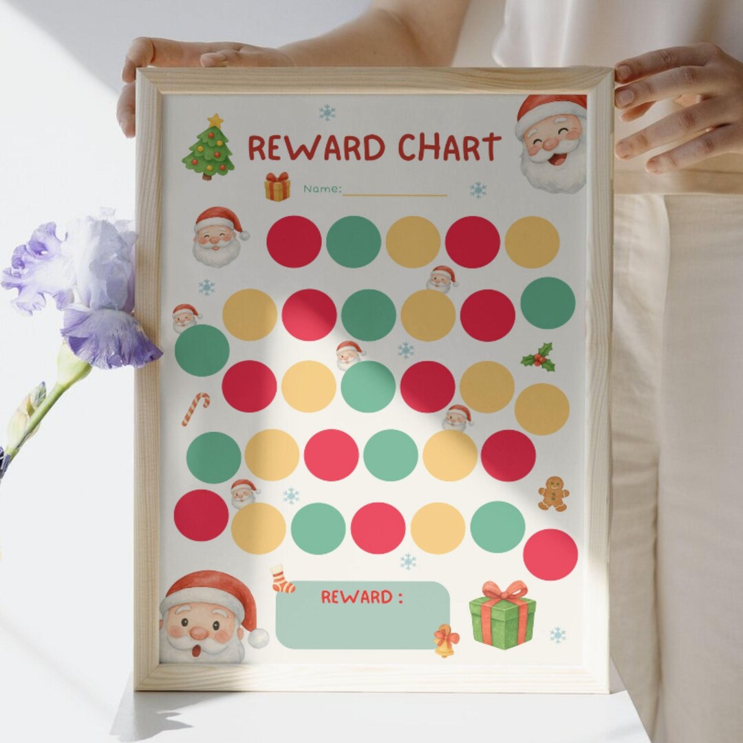 Christmas Reward Chart for Kids | Holiday Behavior Tracker (PDF) - Etsy