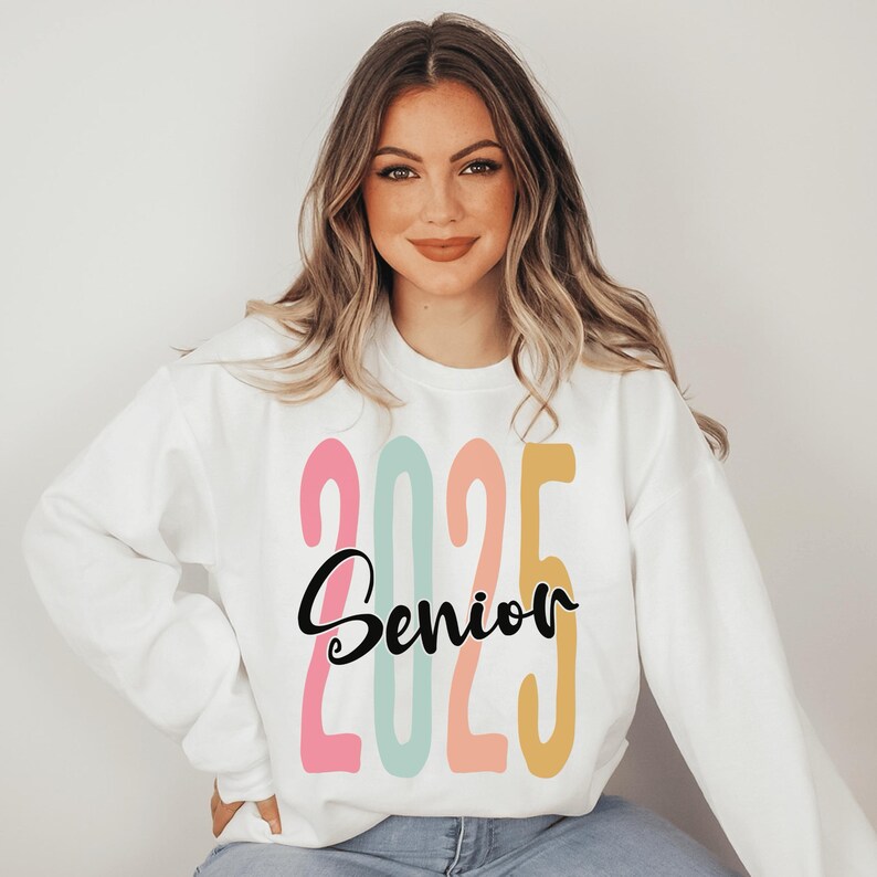 Pastel Senior 2025 Sweatshirt, Senior 2025 Sweater, Class of 2025 ...