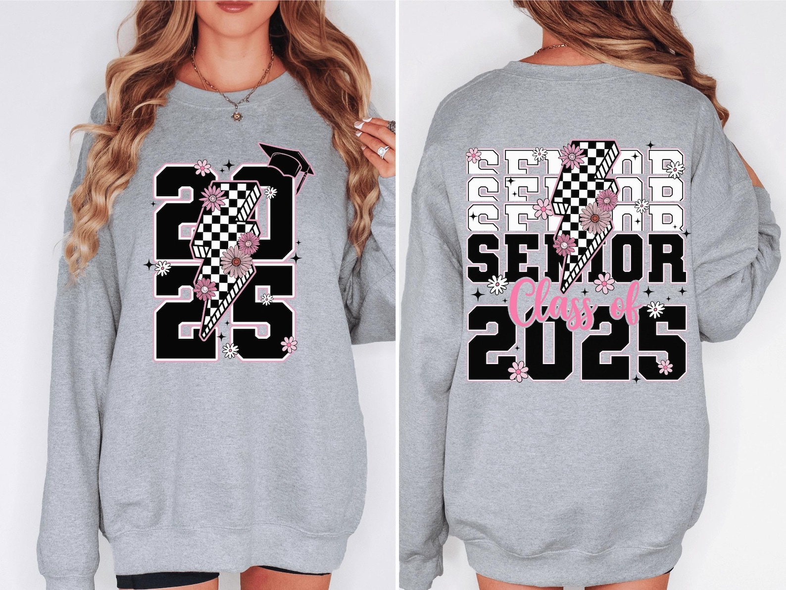 Retro Senior Class of 2025 Sweatshirt, High School College Senior 2025 ...