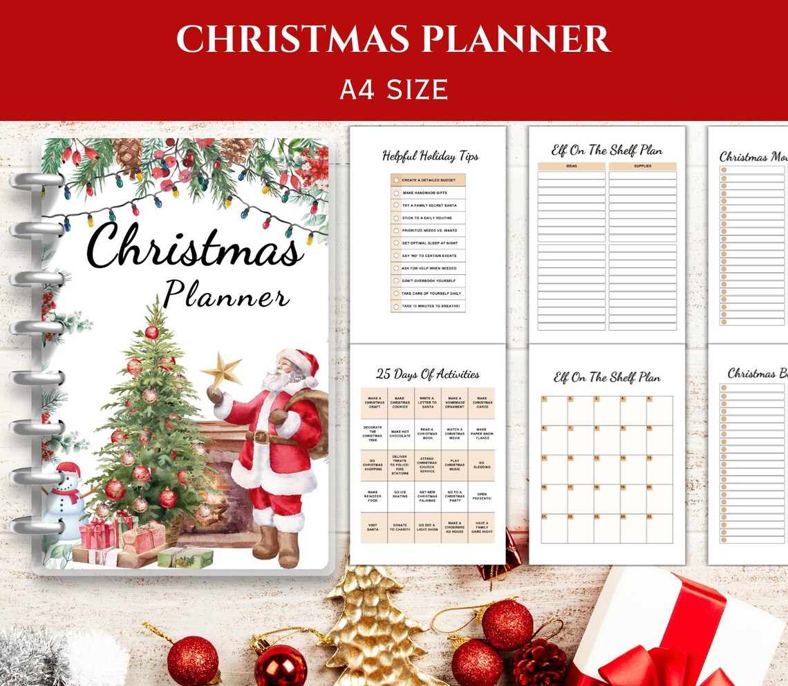 Christmas Planner, Holiday Organizer, Festive Planner, Xmas Schedule ...