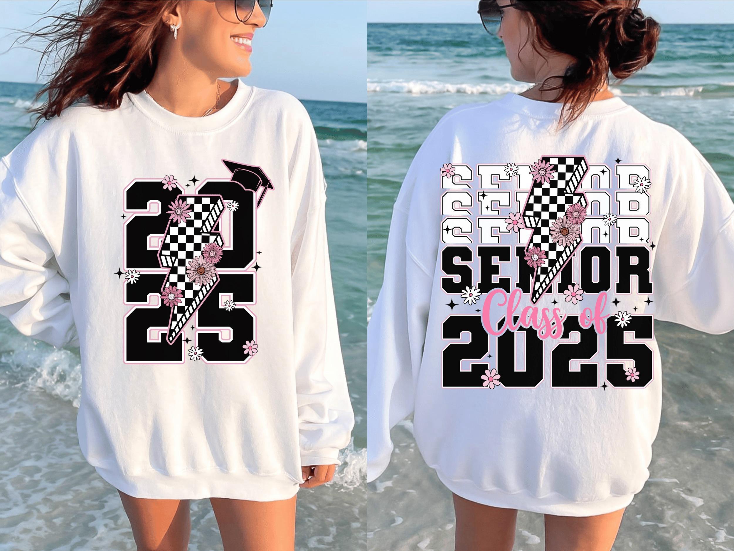 Retro Senior Class of 2025 Sweatshirt, High School College Senior 2025 ...