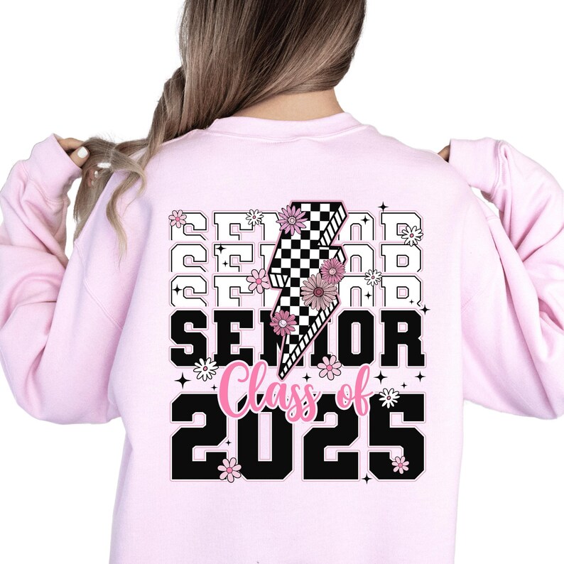 Retro Senior Class of 2025 Sweatshirt, High School College Senior 2025 ...