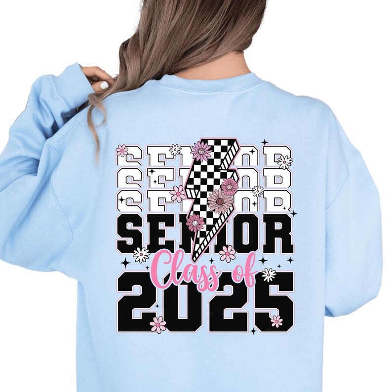 Retro Senior Class of 2025 Sweatshirt, High School College Senior 2025 ...