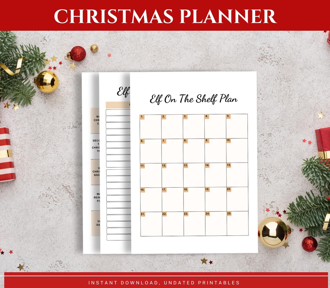 Christmas Planner, Holiday Organizer, Festive Planner, Xmas Schedule ...