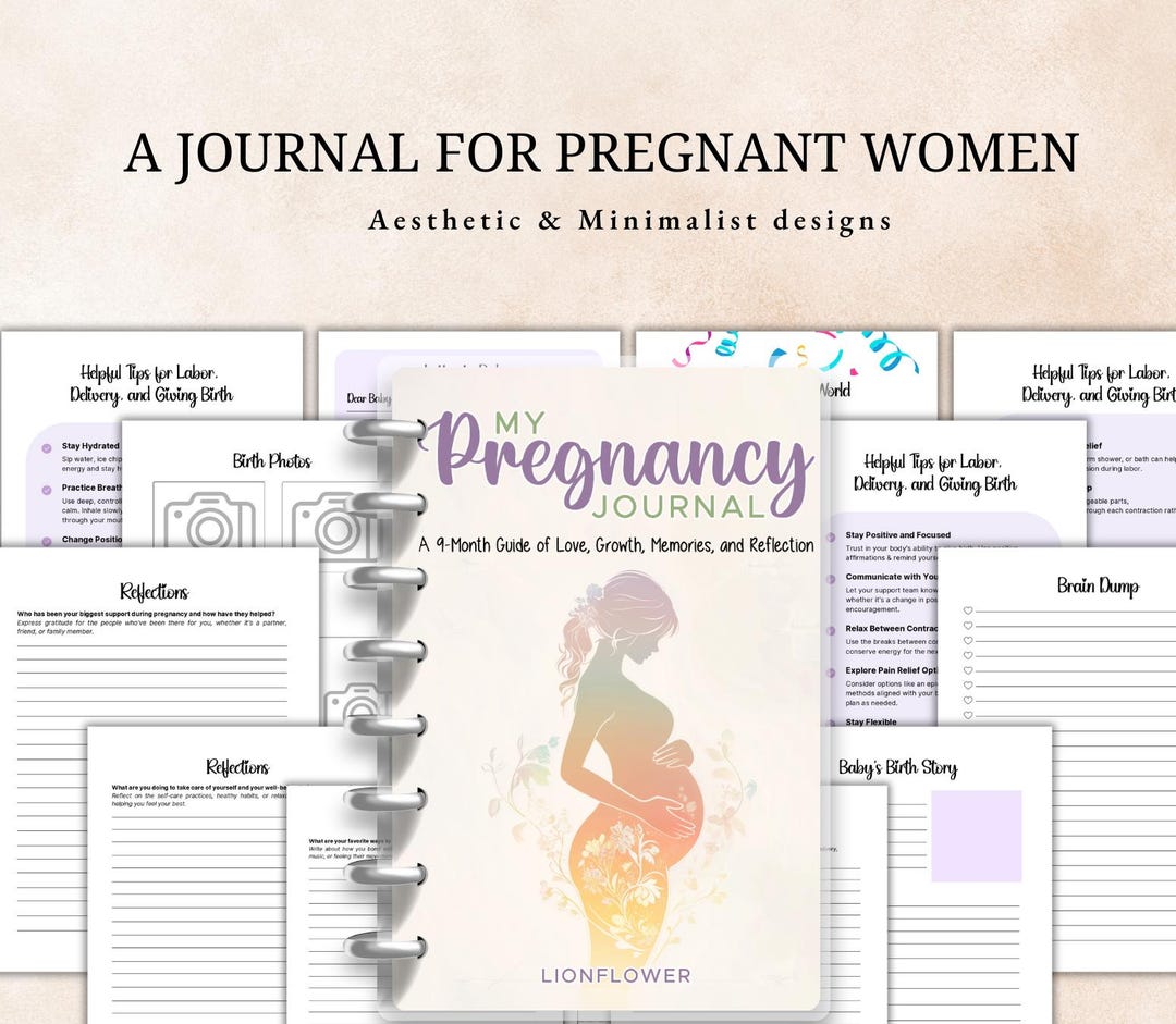 Pregnancy Journal, Keepsake Memory Book, Baby Bump Tracker, Expecting ...