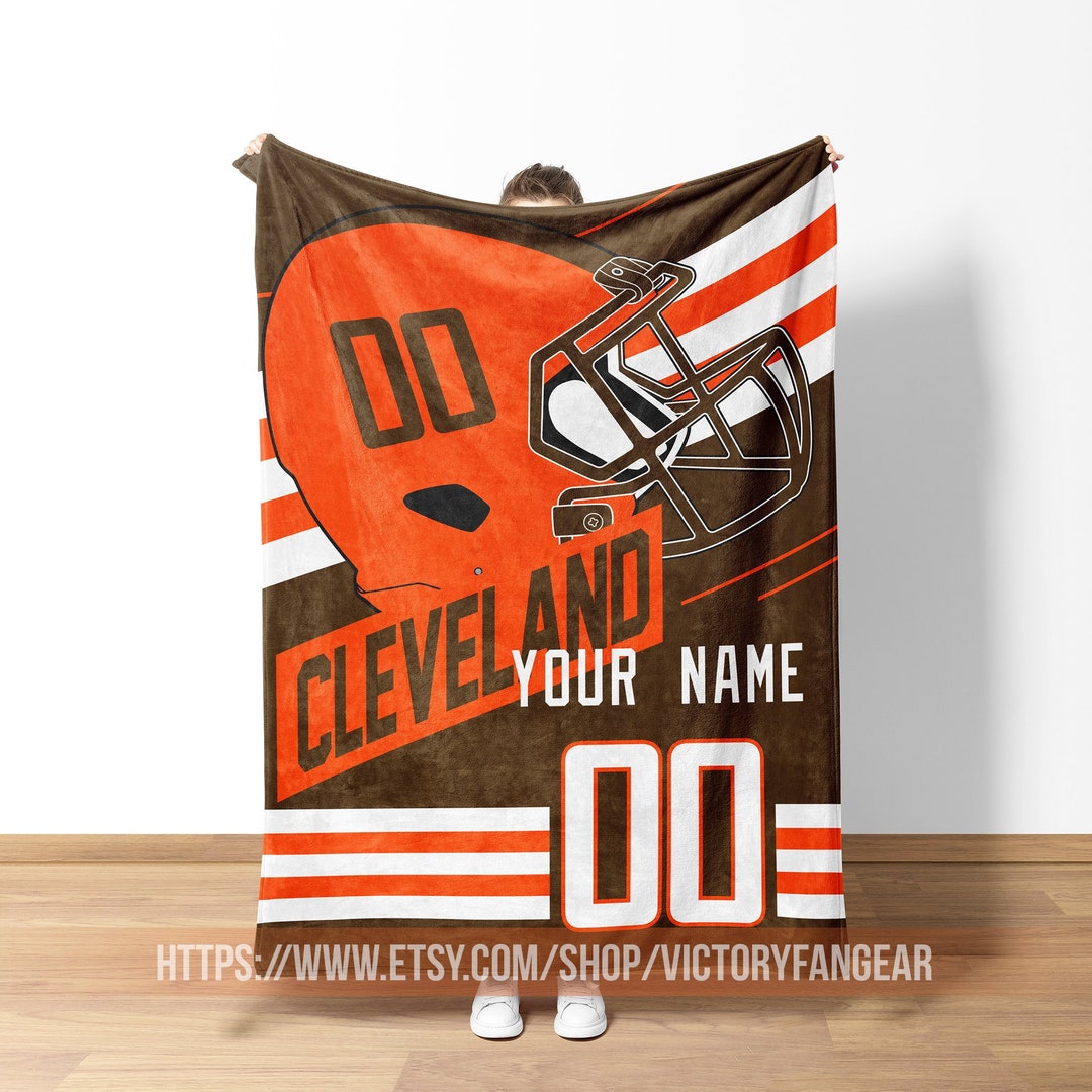 Cleveland Football Vintage Personalized Blanket, Retro Cleveland Brown ...