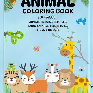 Animals Colouring Book for Children, Can You Name Them All - Etsy