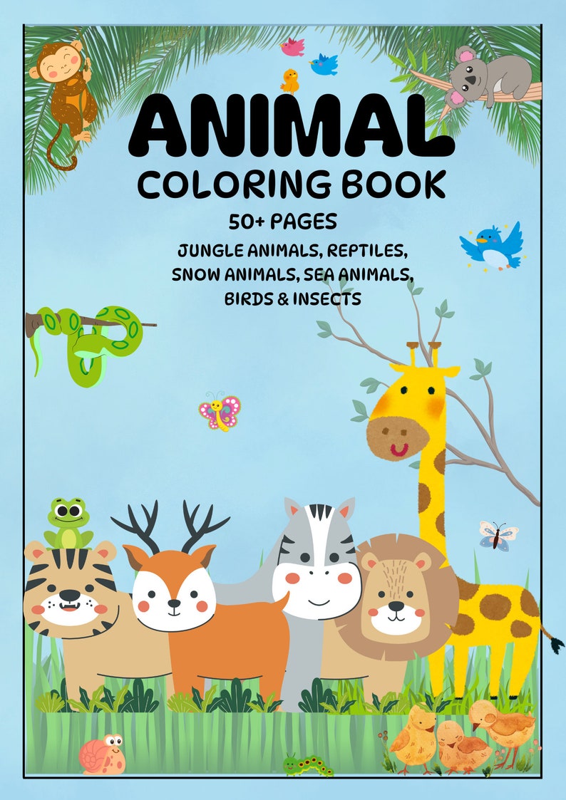 Animals Colouring Book for Children, Can You Name Them All - Etsy