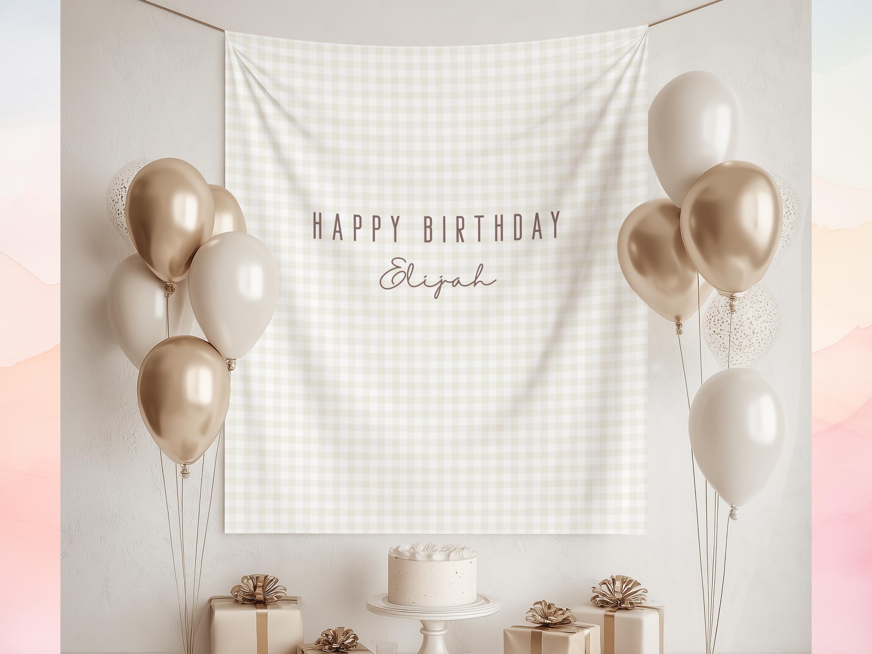 First Birthday, Cake Smash, Neutral Photo Backdrop Banner - Etsy